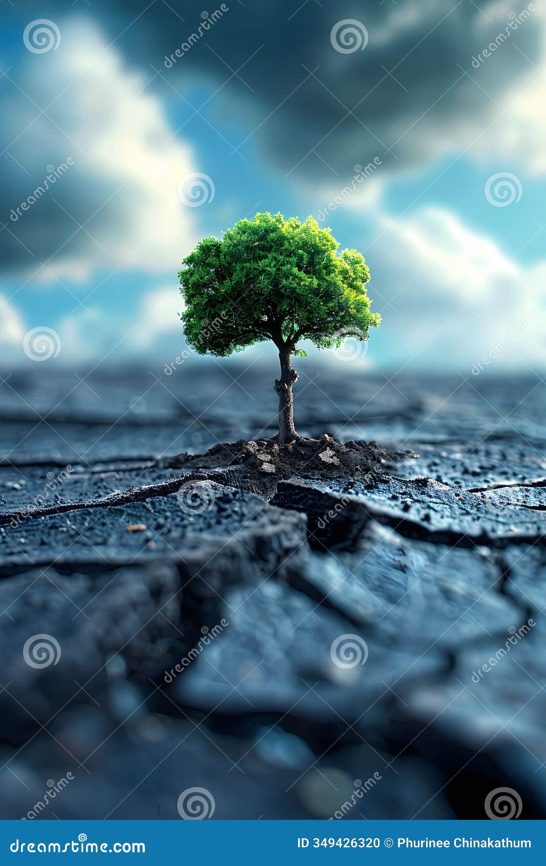 The Last Tree On Dry Earth Symbolizing World Environment Day Captured ...