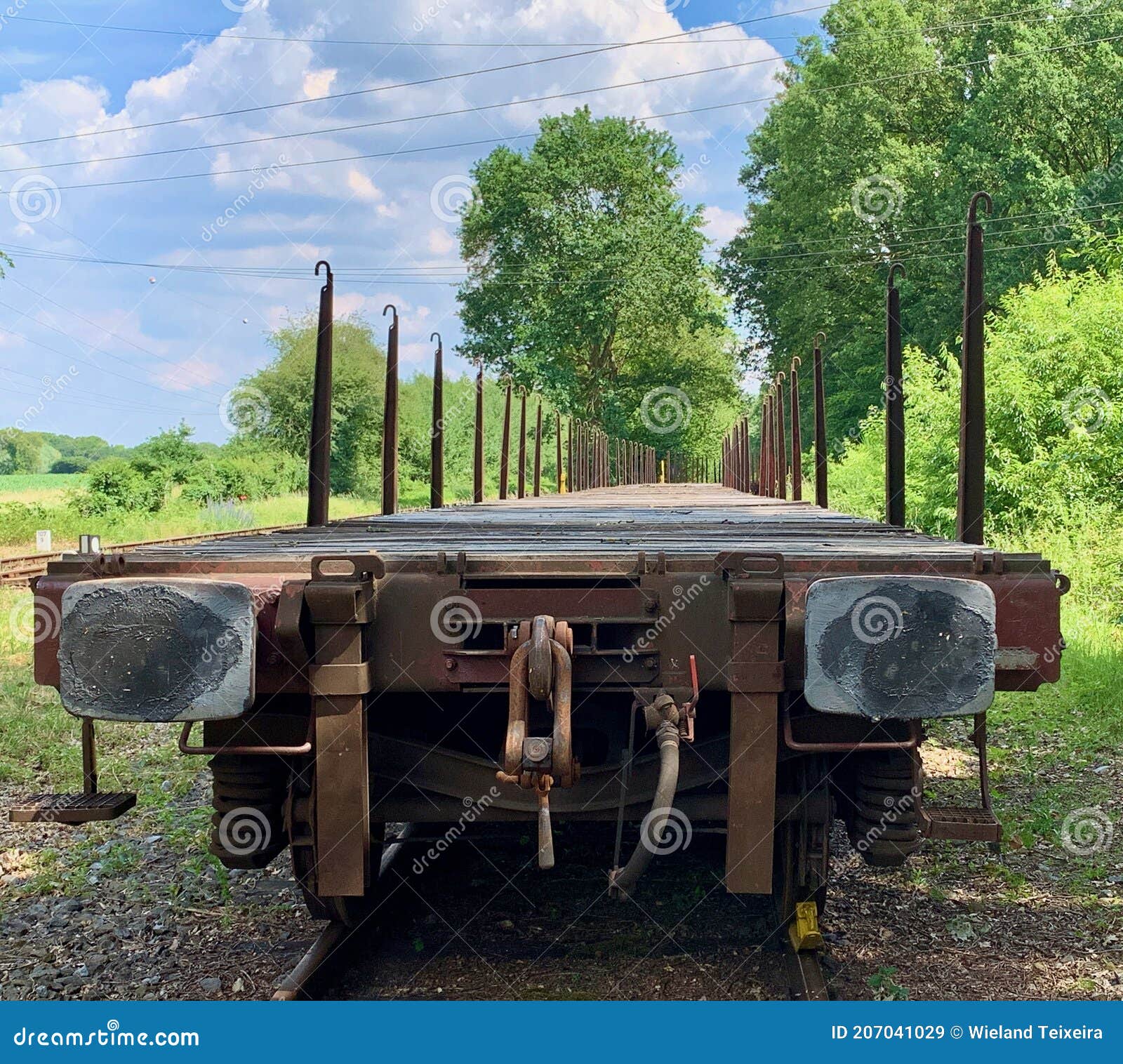 The Back Side of the Last Freight Wagon Stock Image - Image of ...