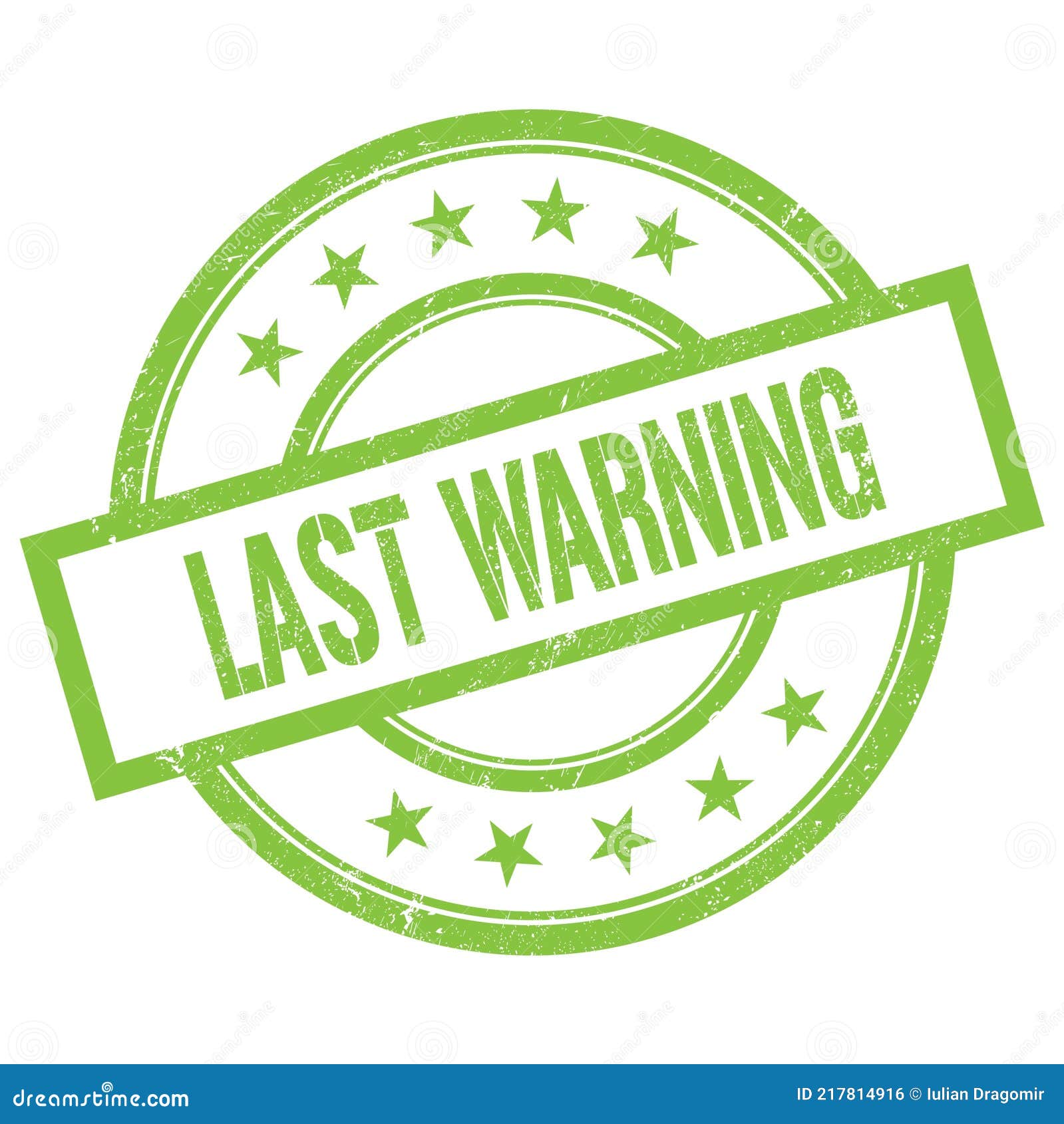 LAST WARNING Text Written on Green Vintage Stamp Stock Illustration ...