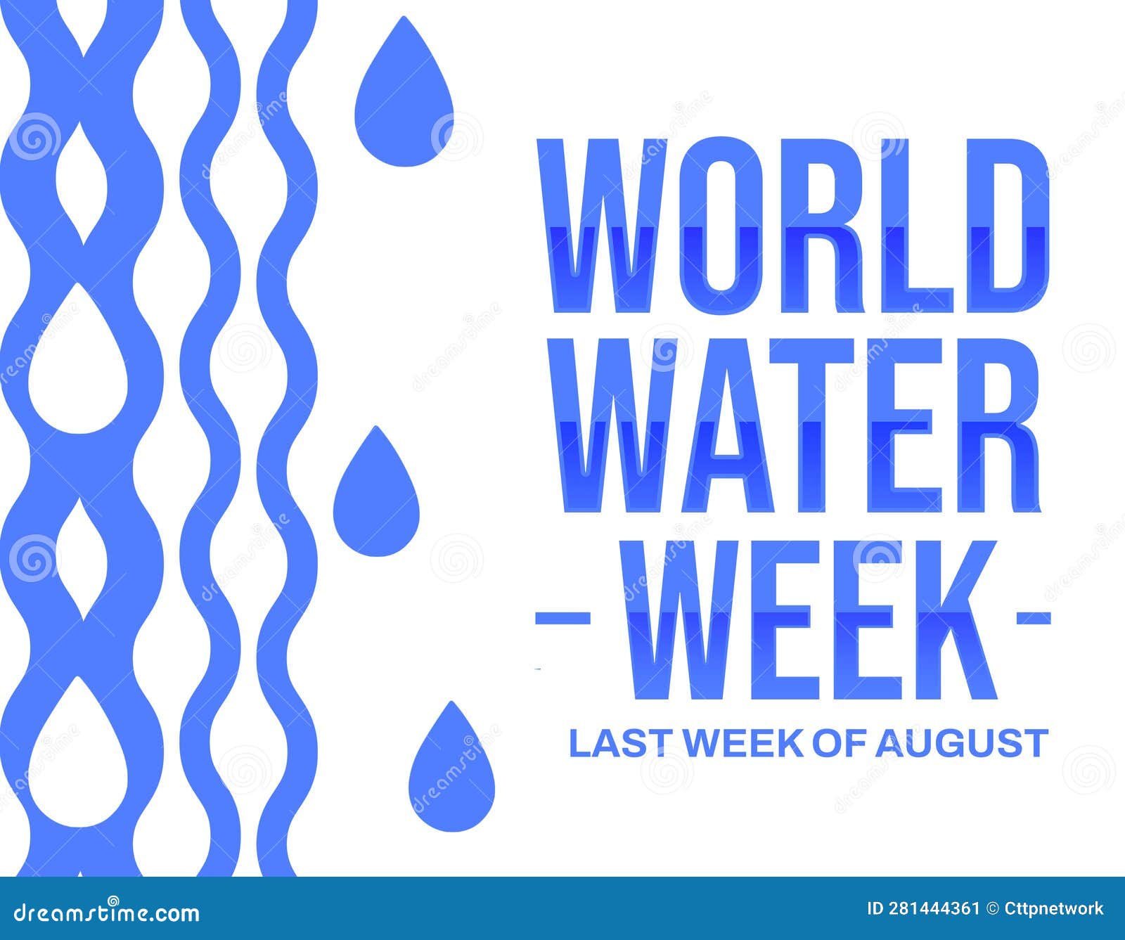 Last Week of August is Observed As World Water Week, Background Design ...