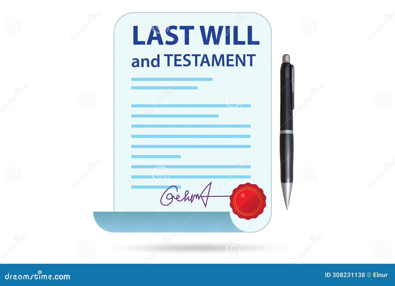 Last Will and Testament Legal Concept Stock Illustration - Illustration ...