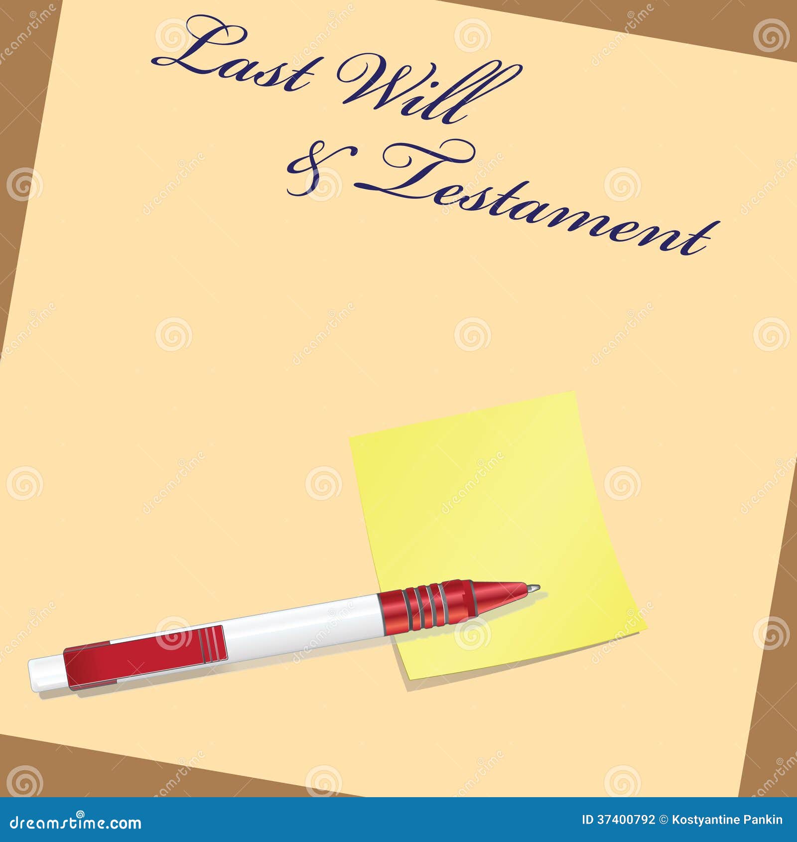 Last Will and Testament stock vector. Illustration of paper - 37400792