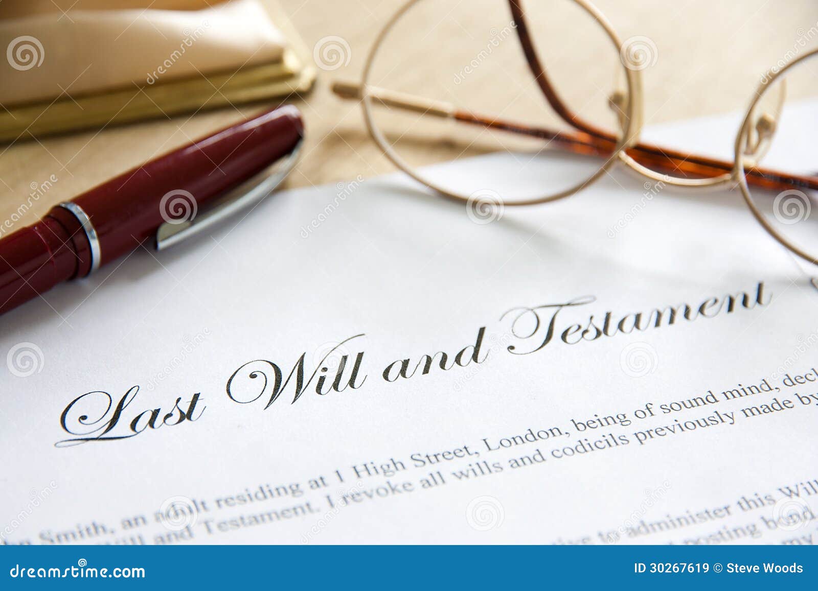 Last Will & Testament stock image. Image of glasses - 30267619