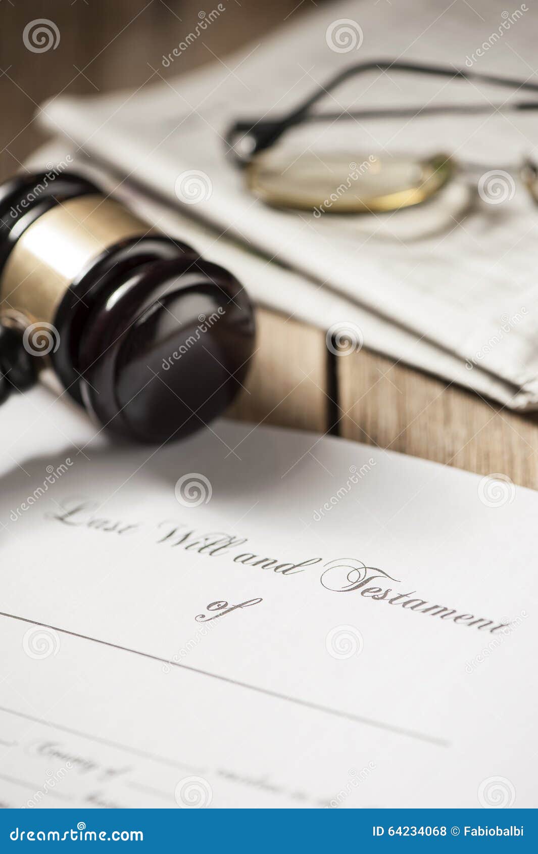 Last Will and Testament Form with Gavel Stock Photo - Image of ...