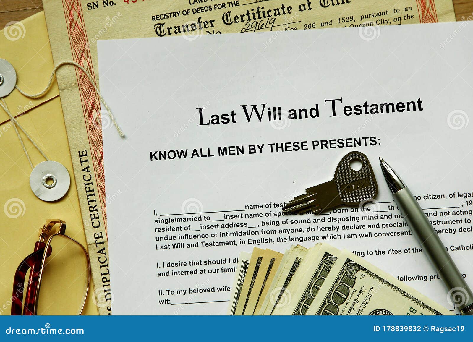 Last Will and Testament - Form Ready To Sign Stock Photo - Image of ...