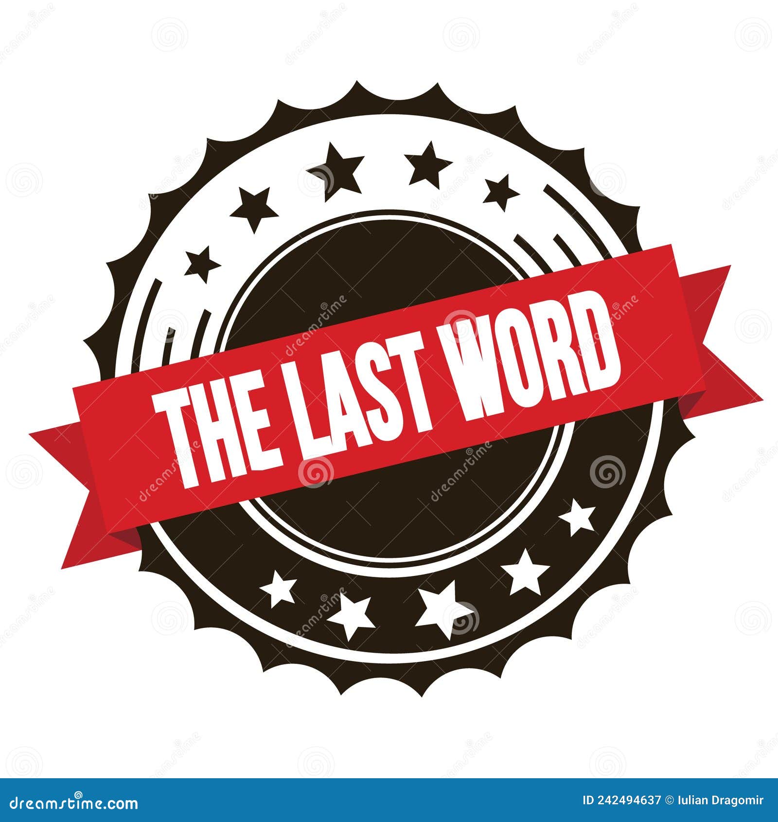 The LAST WORD Text on Red Brown Ribbon Stamp Stock Illustration ...