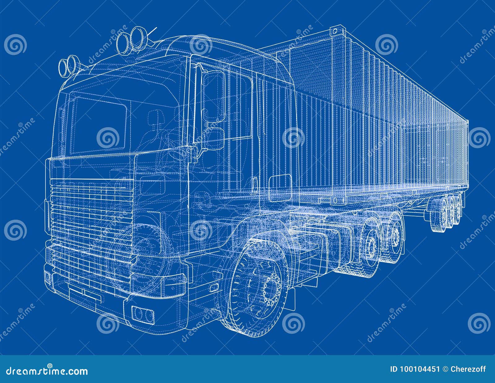 Lastbil Med Semitraileren Vektor Vektor Illustrationer - Illustration ...