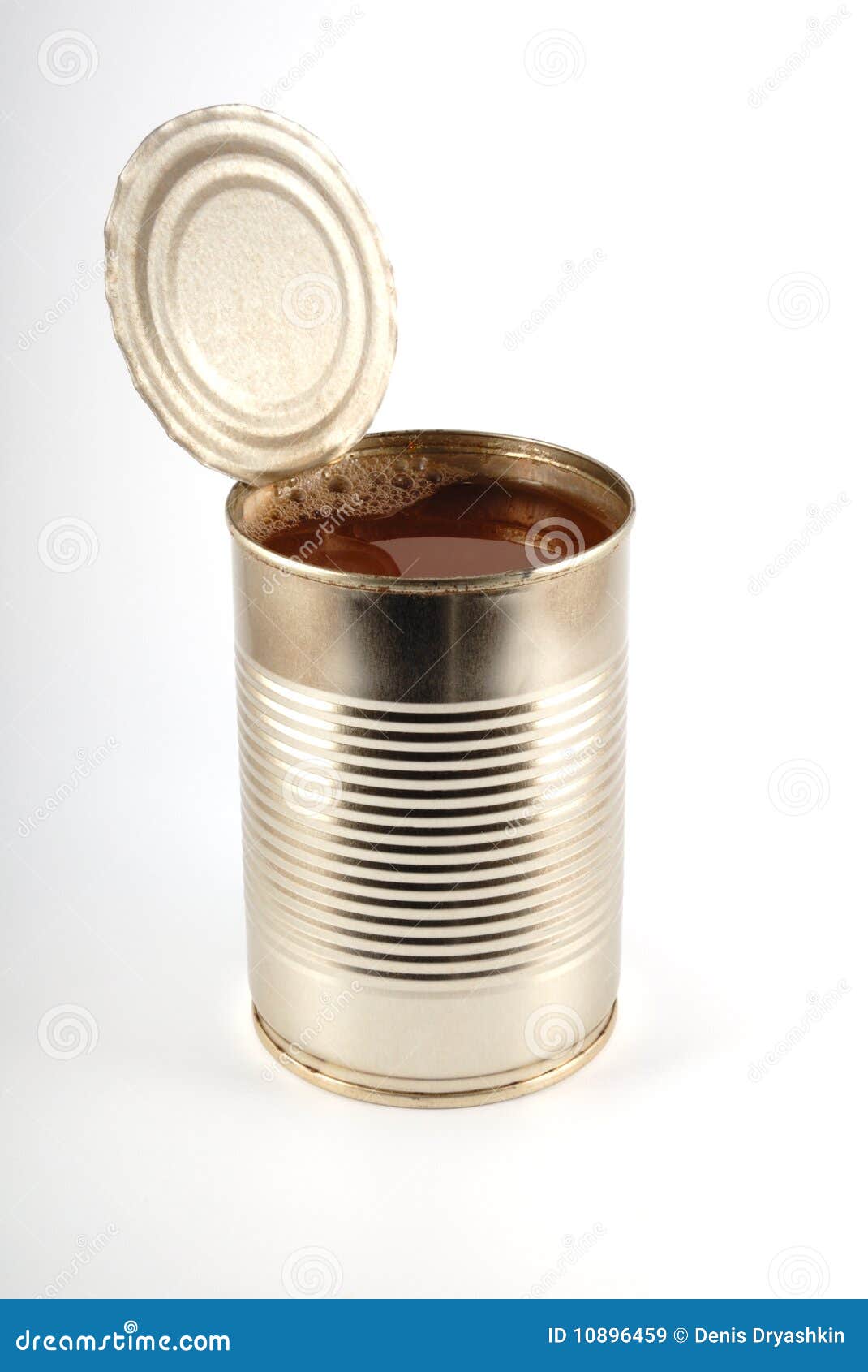 A lata aberta do metal imagem de stock. Imagem de conservantes - 10896459
