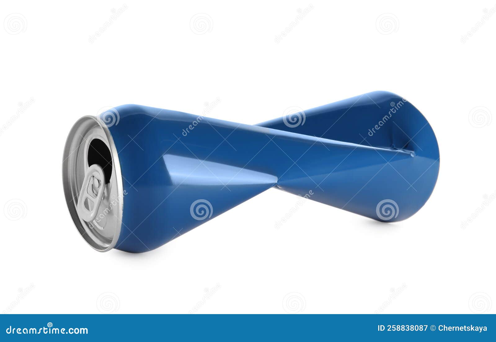 Lata Azul Amassada Com Anel Isolado Em Branco Imagem de Stock - Imagem ...