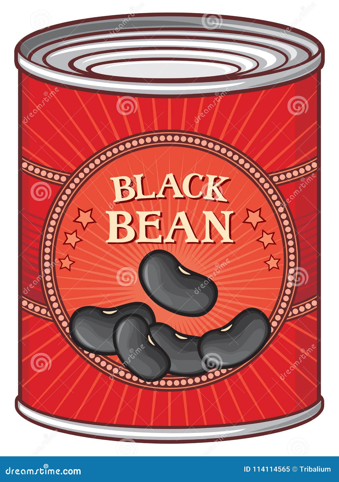 Lata de alubias negras ilustración del vector. Ilustración de ...