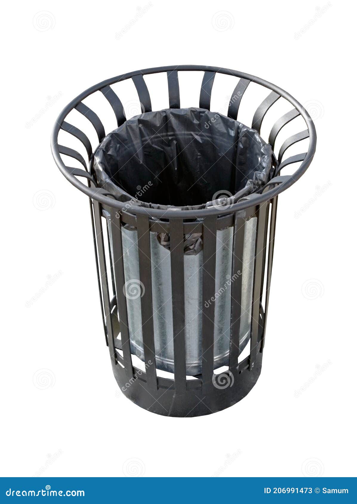 Lata de basura en blanco imagen de archivo. Imagen de moho - 206991473