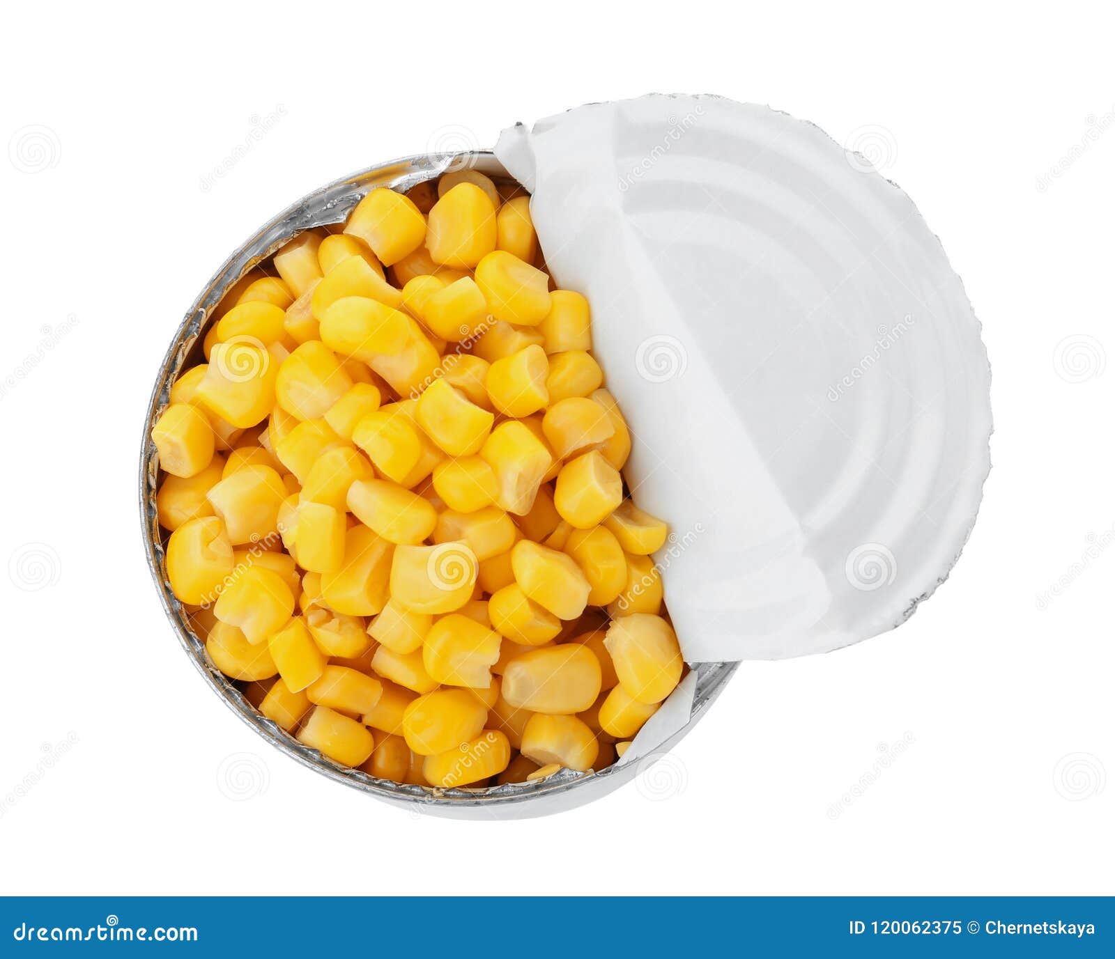 Lata De Lata Com Milho Conservado No Fundo Branco Imagem de Stock ...