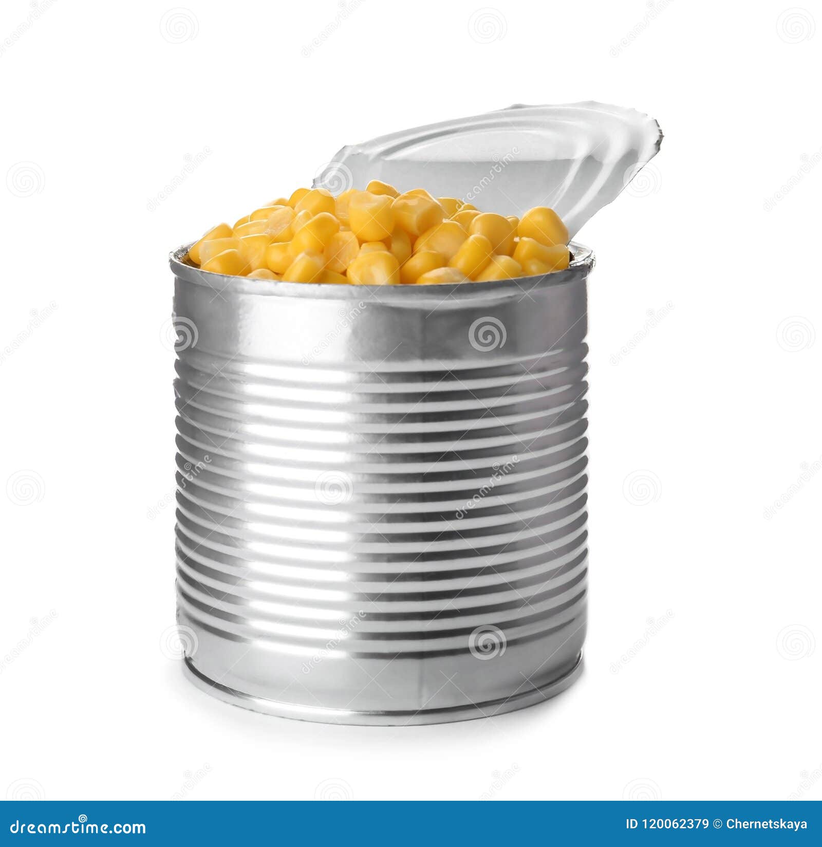 Lata De Lata Com O Milho Conservado, Isolado No Branco Imagem de Stock ...