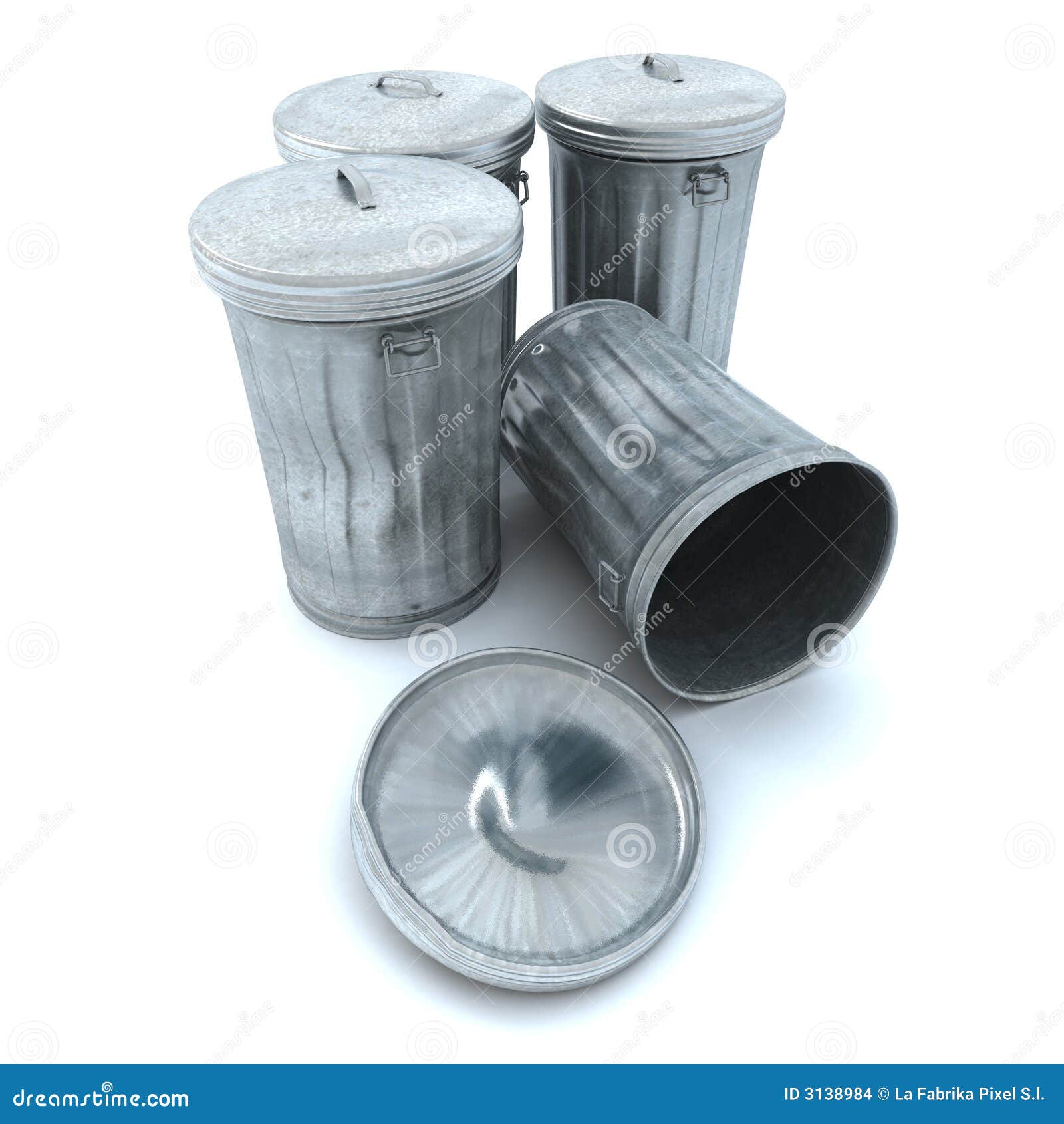 Latas de basura stock de ilustración. Ilustración de desperdicios - 3138984