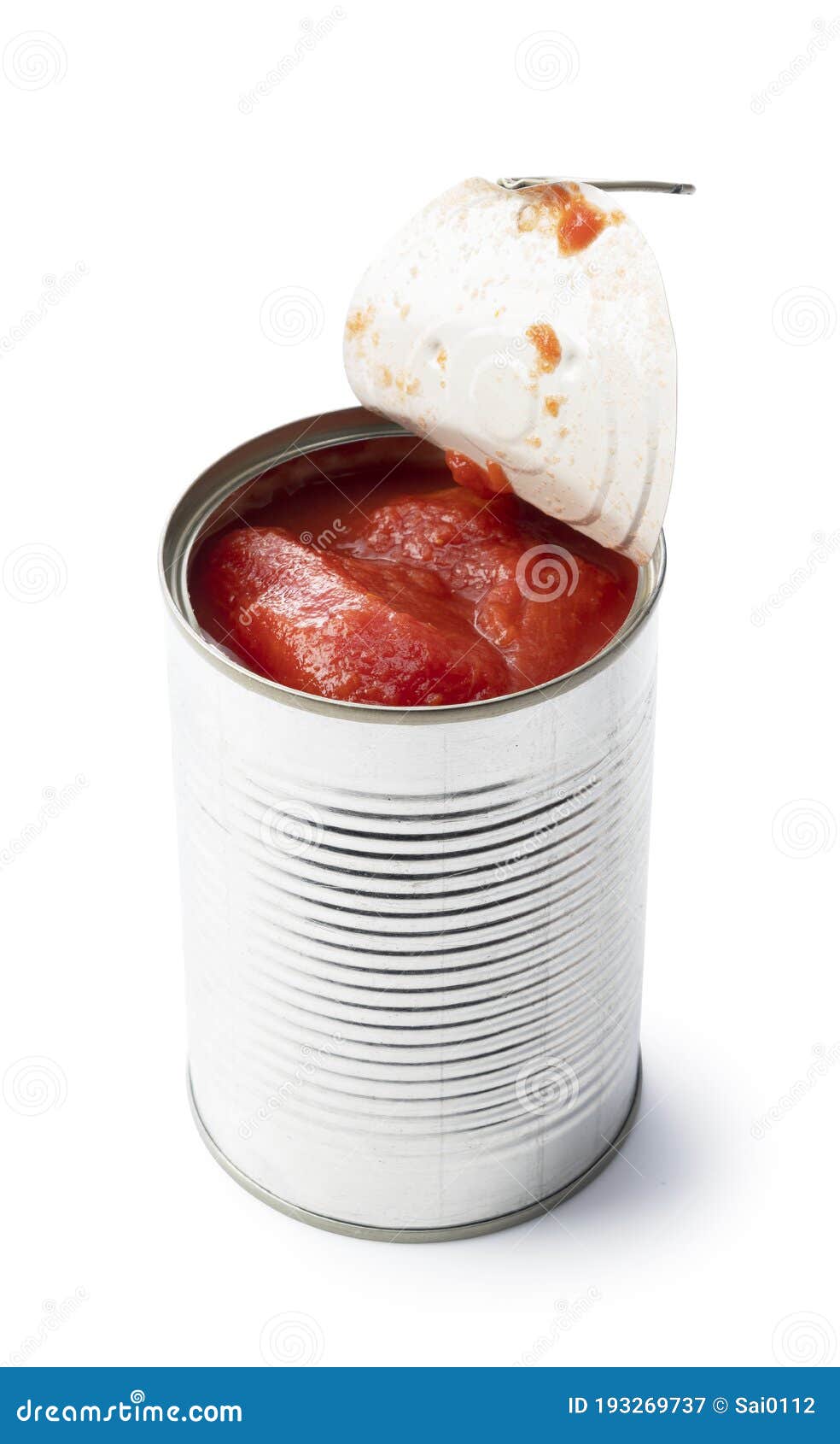 Latas De Tomate Enteras Sobre Fondo Blanco Imagen de archivo - Imagen ...