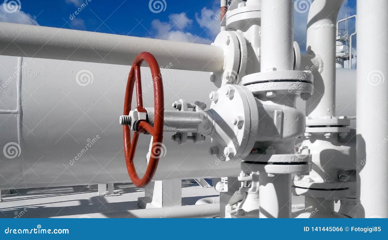 Latch on the pipeline stock photo. Image of drum, fuel - 141445066