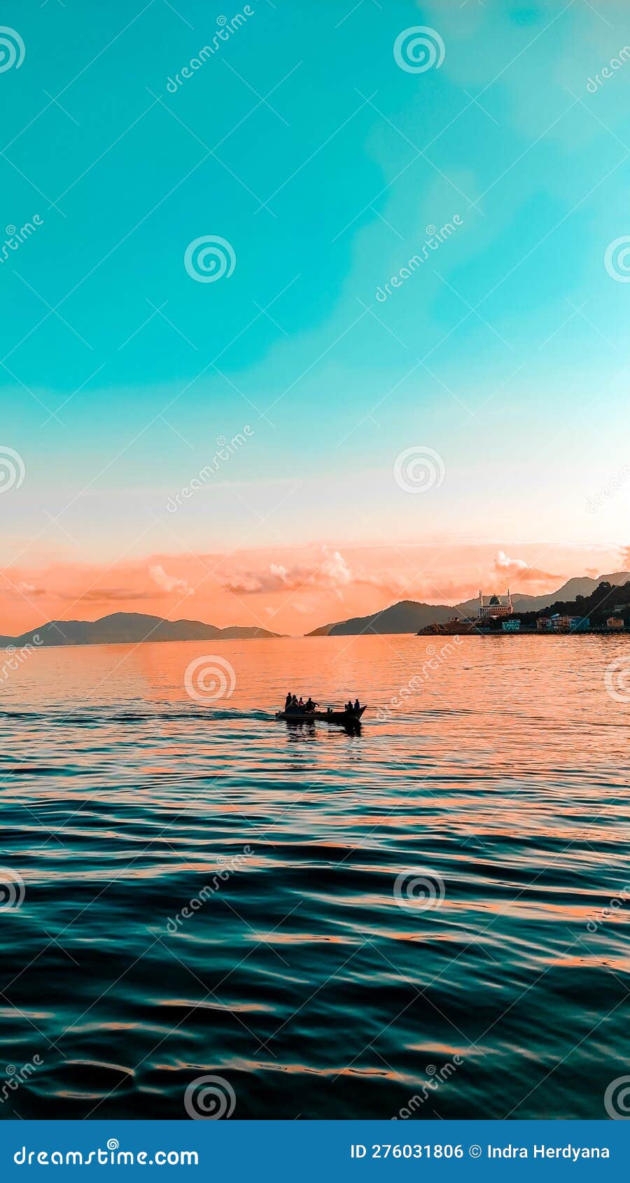 Late Afternoon in Blue Ocean Stock Photo - Image of golden, late: 276031806