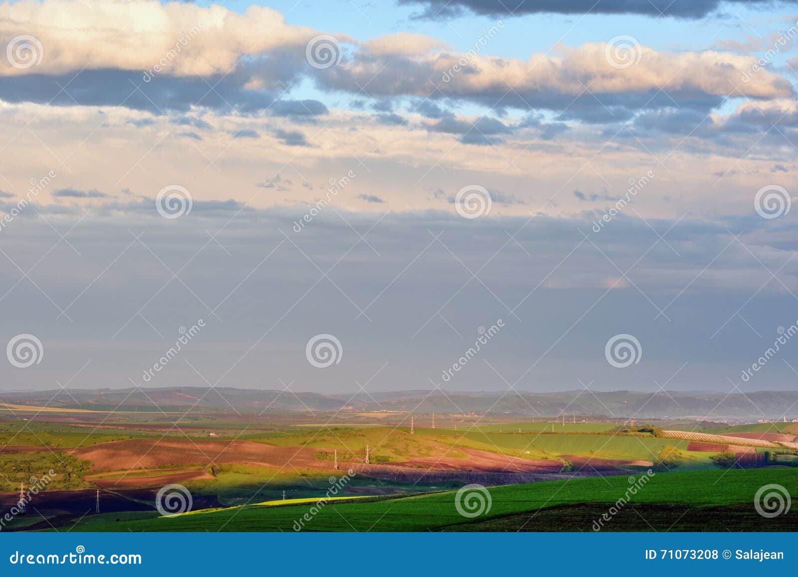 Late Afternoon Lights Above a Farmland Stock Photo - Image of country ...