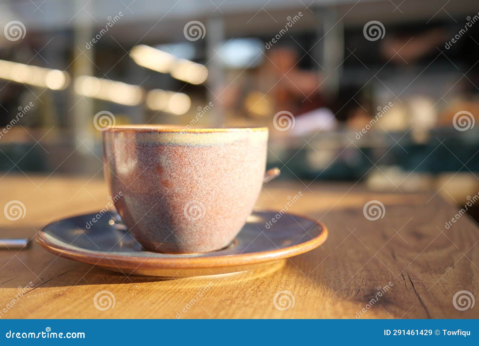 Late Coffee on Cafe Table at Cafe Background Stock Image - Image of ...