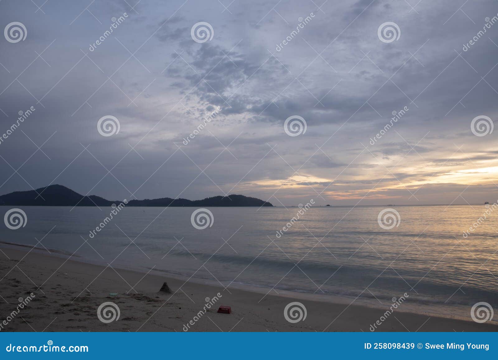 Late Evening Environment Scene at the Beach. Stock Image - Image of ...