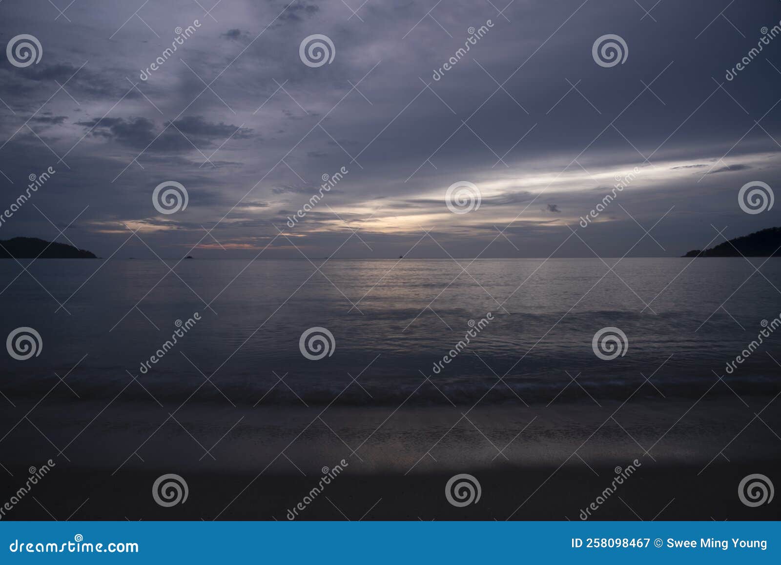 Late Evening Environment Scene at the Beach. Stock Image - Image of ...