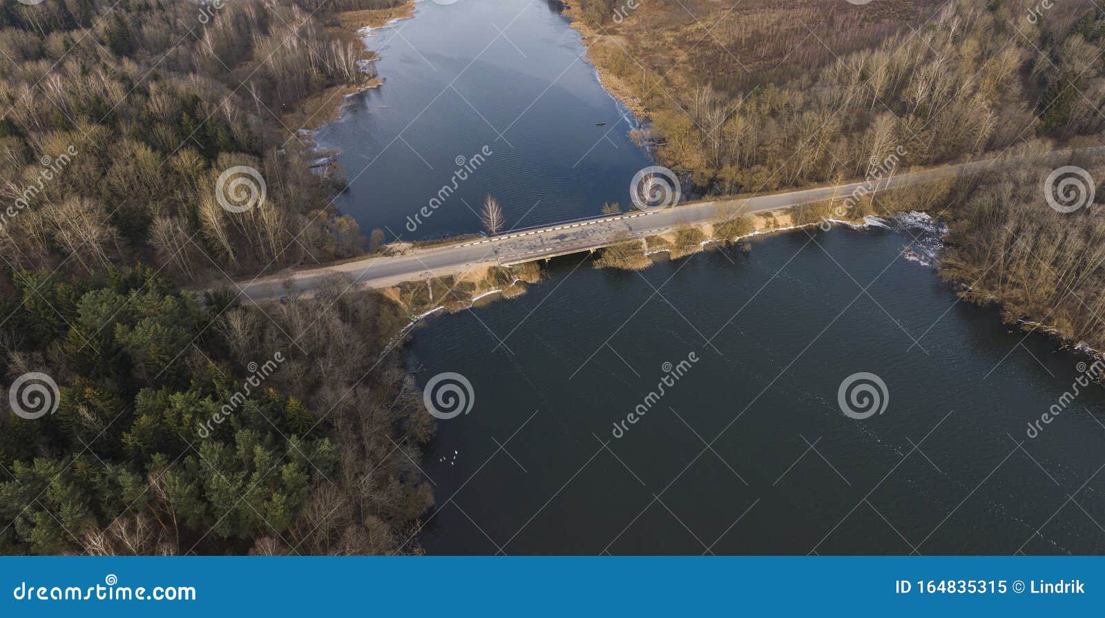 Late Fall. Bridge Over the River Stock Image - Image of landscape ...