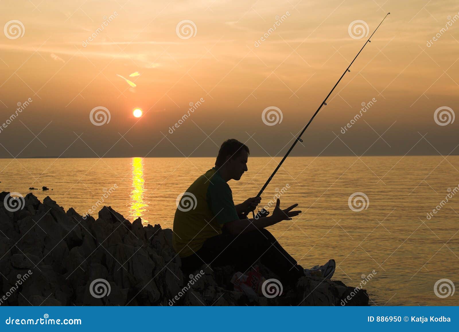 Late fishing stock photo. Image of shape, evening, river - 886950