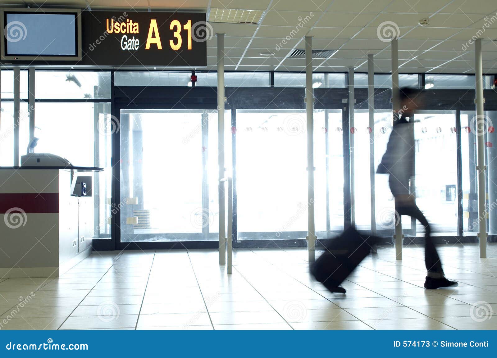 Late at the Gate stock image. Image of suitcase, signboard - 574173