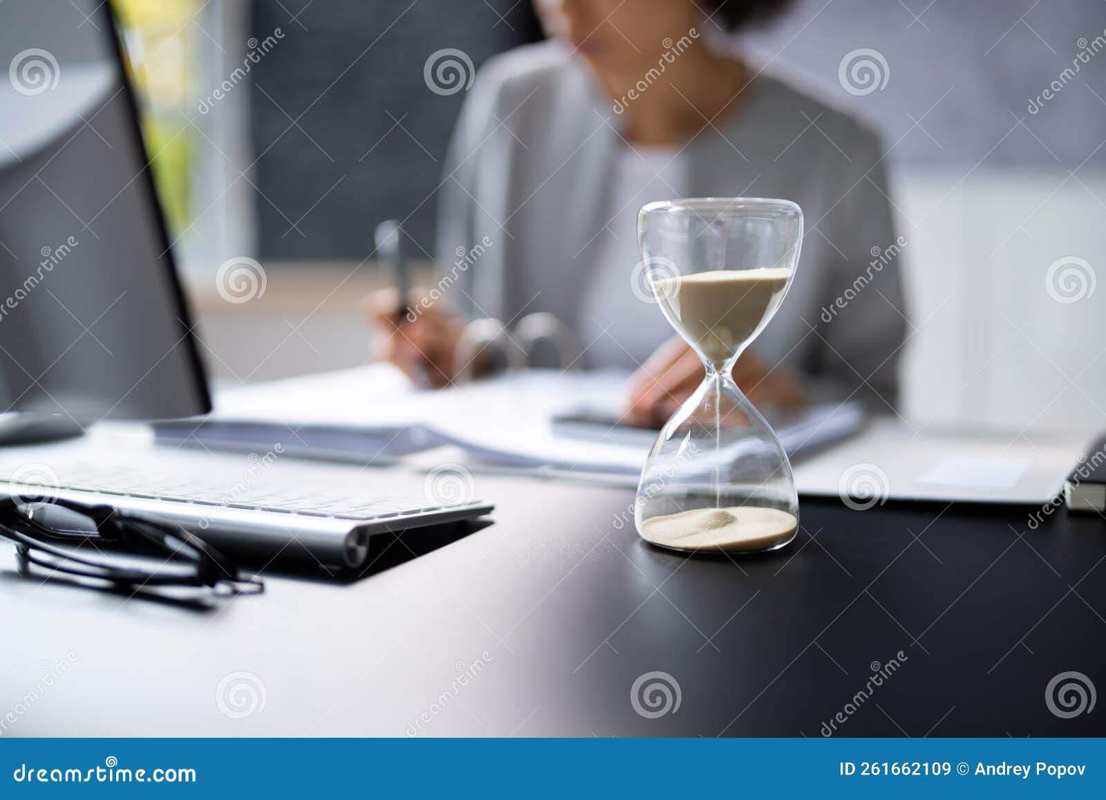 Late Invoice and Billing Deadline with Hourglass Stock Image - Image of ...