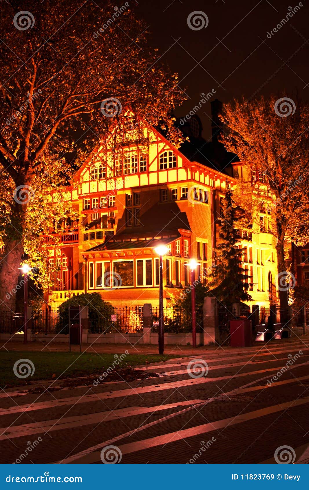 Late Medieval House by Night Stock Image - Image of holland ...