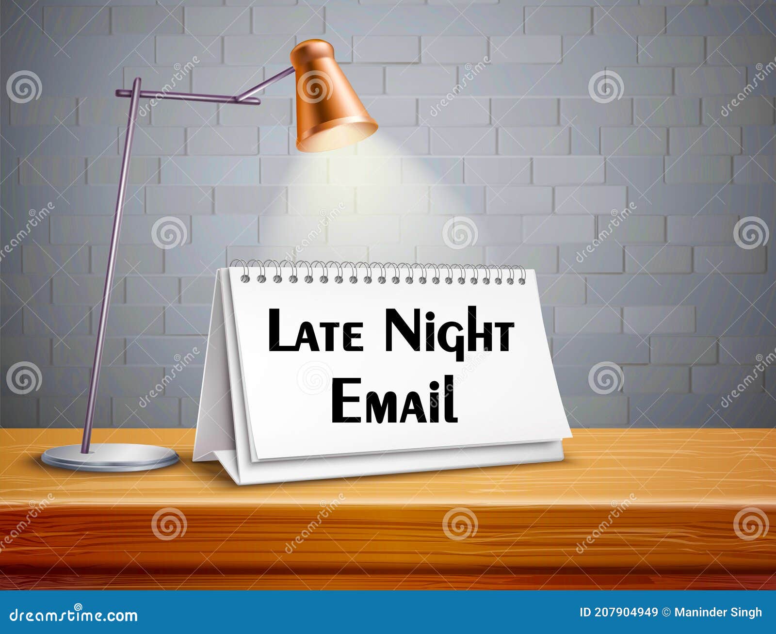 Late night email. stock illustration. Illustration of lamp - 207904949