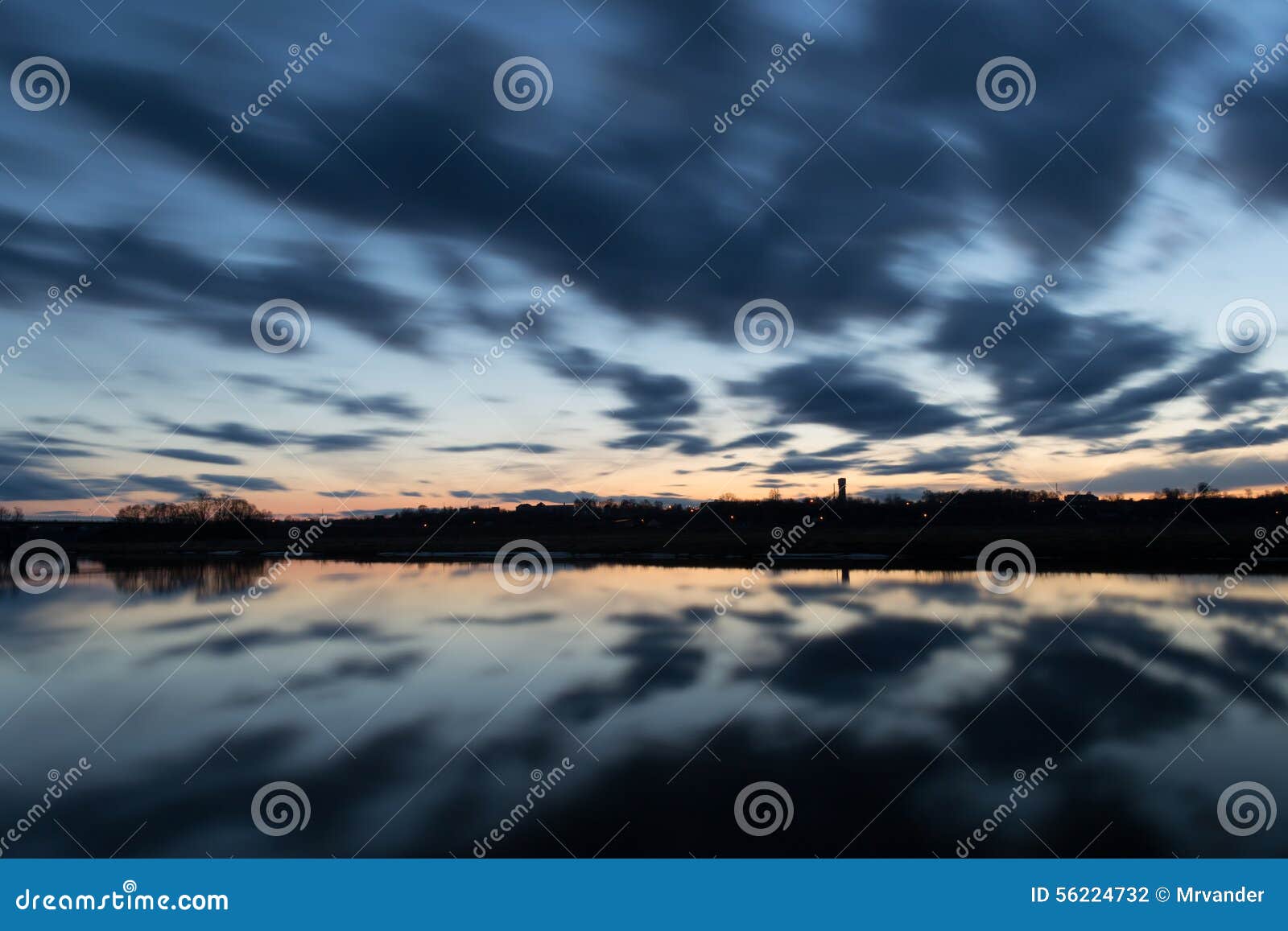 Late at Night on the River Bank Stock Photo - Image of blue, late: 56224732
