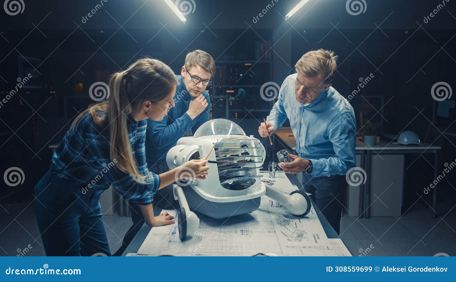 Late at Night in Robotics Engineering Facility Three Technical ...