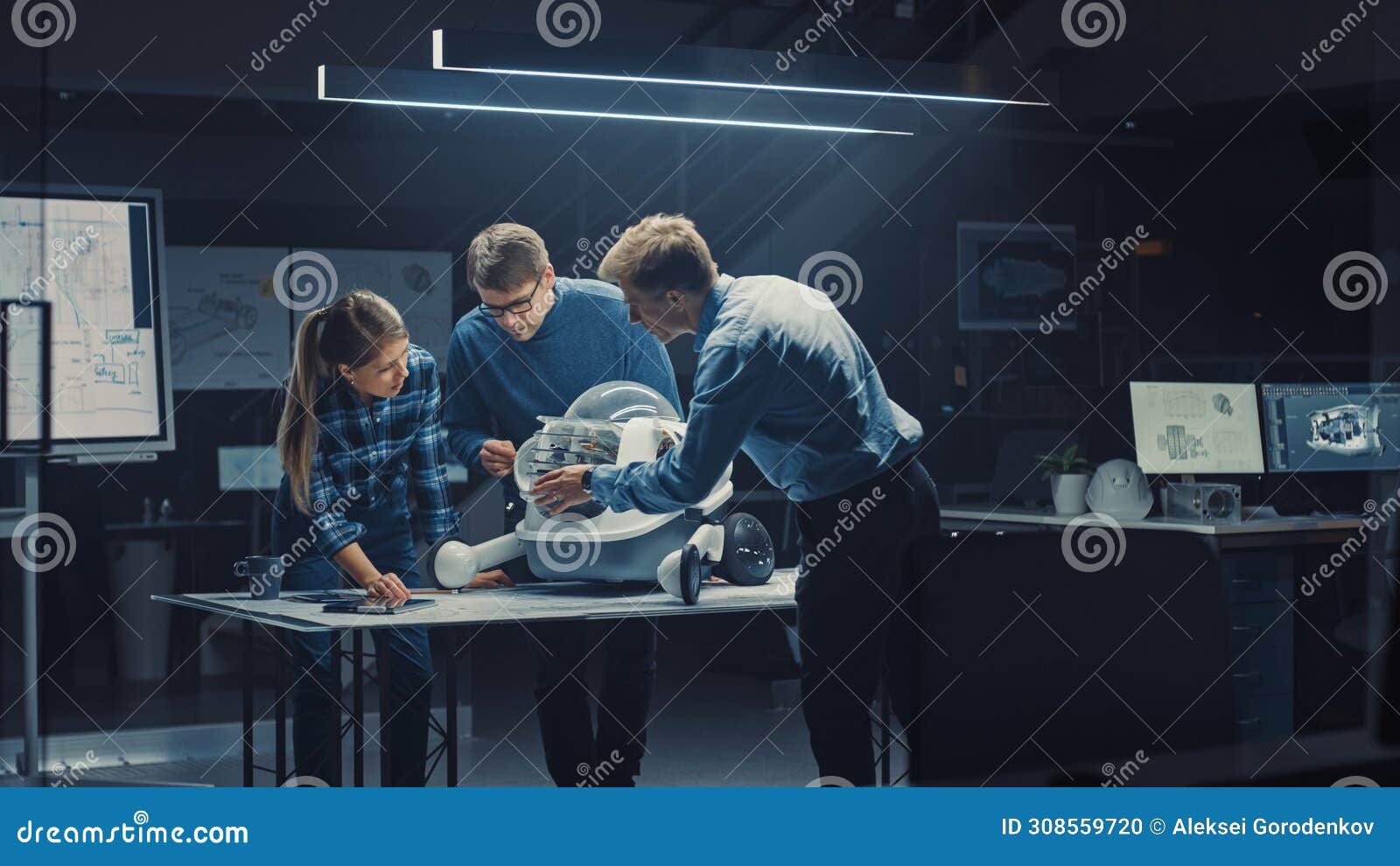 Late at Night in Robotics Engineering Facility Three Technical ...