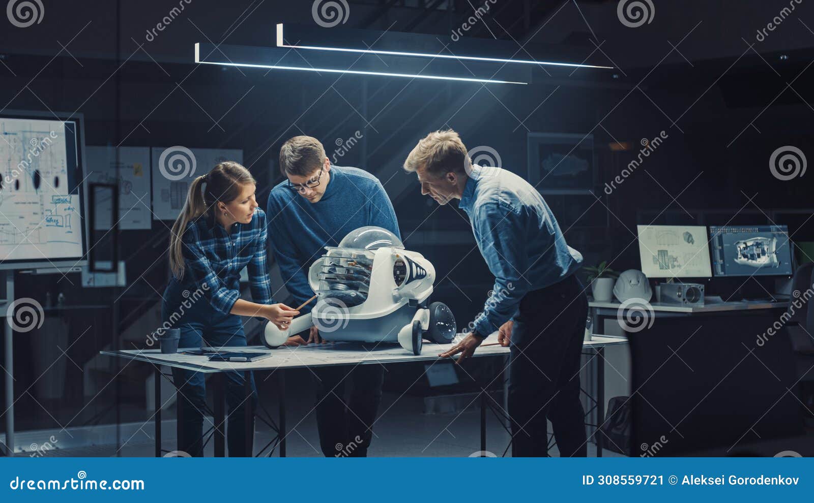 Late at Night in Robotics Engineering Facility Three Technical ...