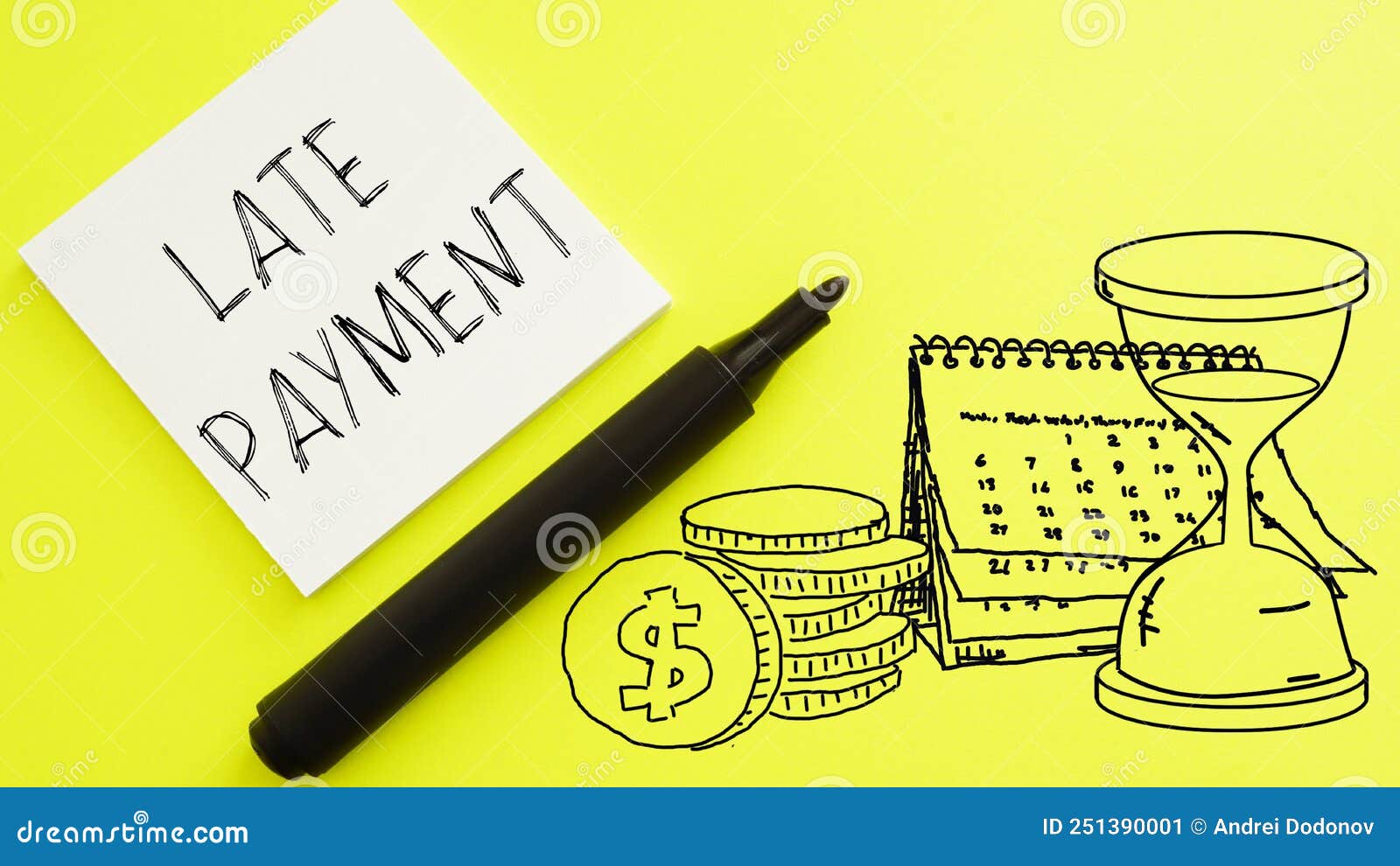 Late Payment is Shown Using the Text Stock Image - Image of credit ...