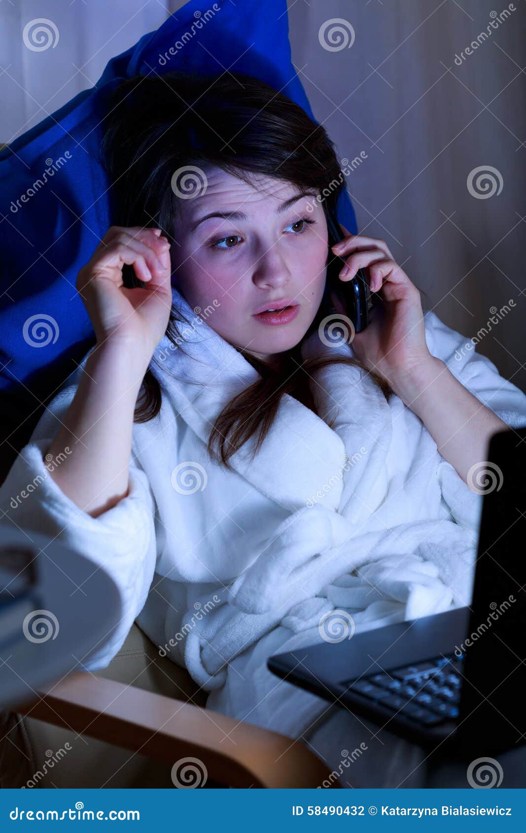 Late phone call stock photo. Image of girl, late, lonely - 58490432