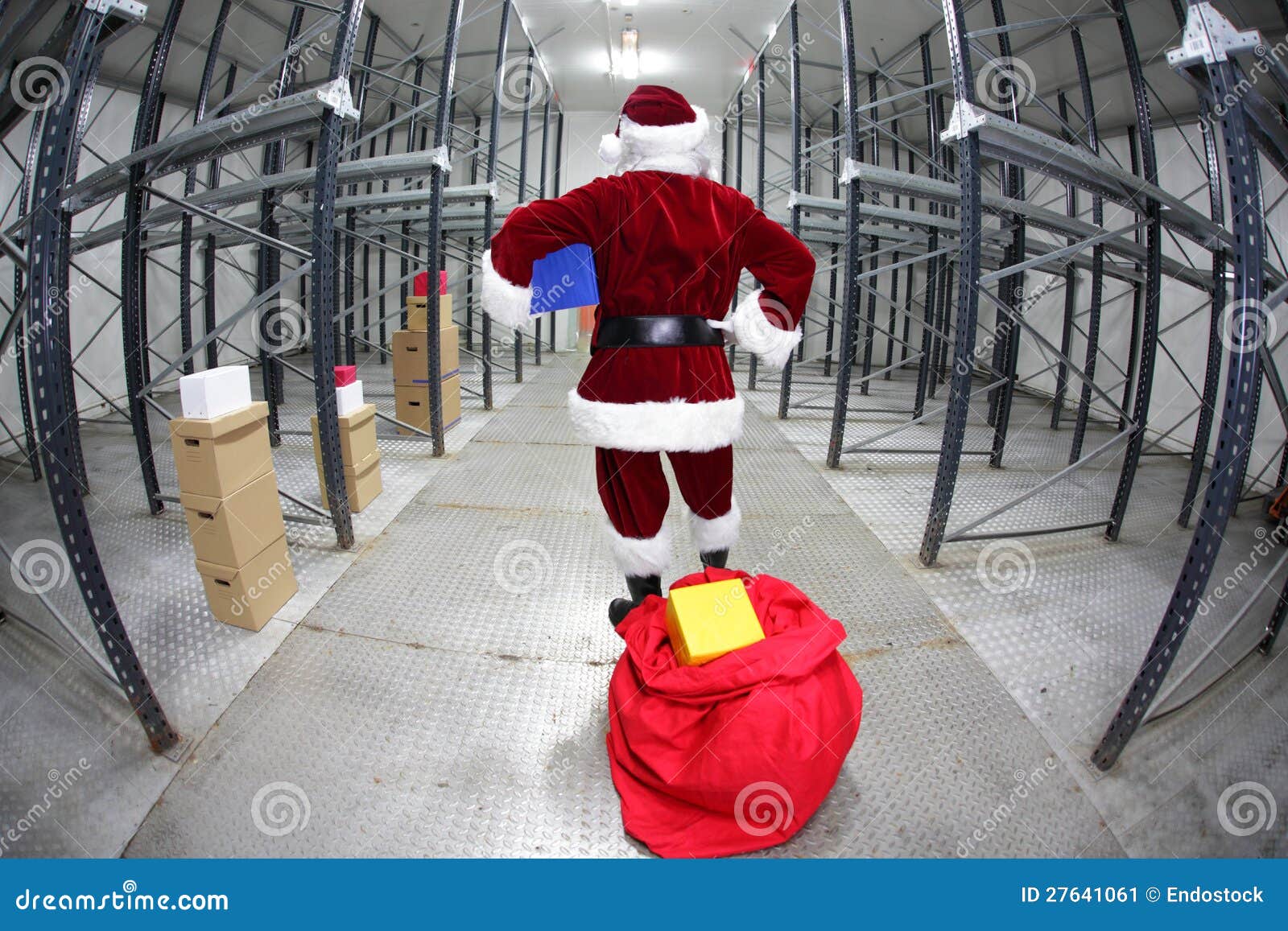 Late Santa Claus Preparing for Christmas Stock Image - Image of ...