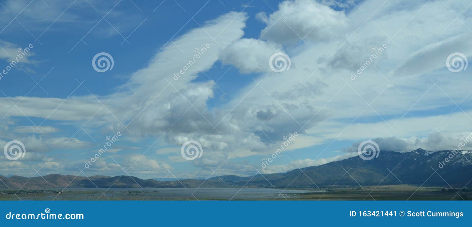 Late Spring in Nevada: Captivating Cloudscape Over Washoe Lake Stock Image - Image of hill ...