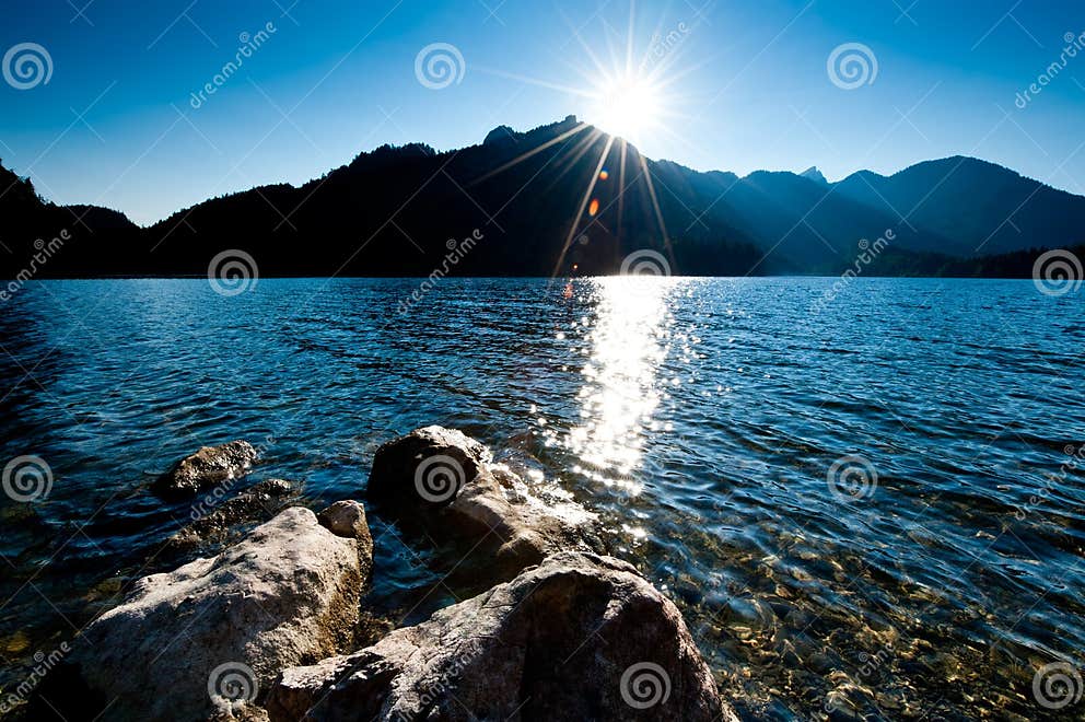 Late Sun over Lake stock image. Image of range, reflection - 28627769