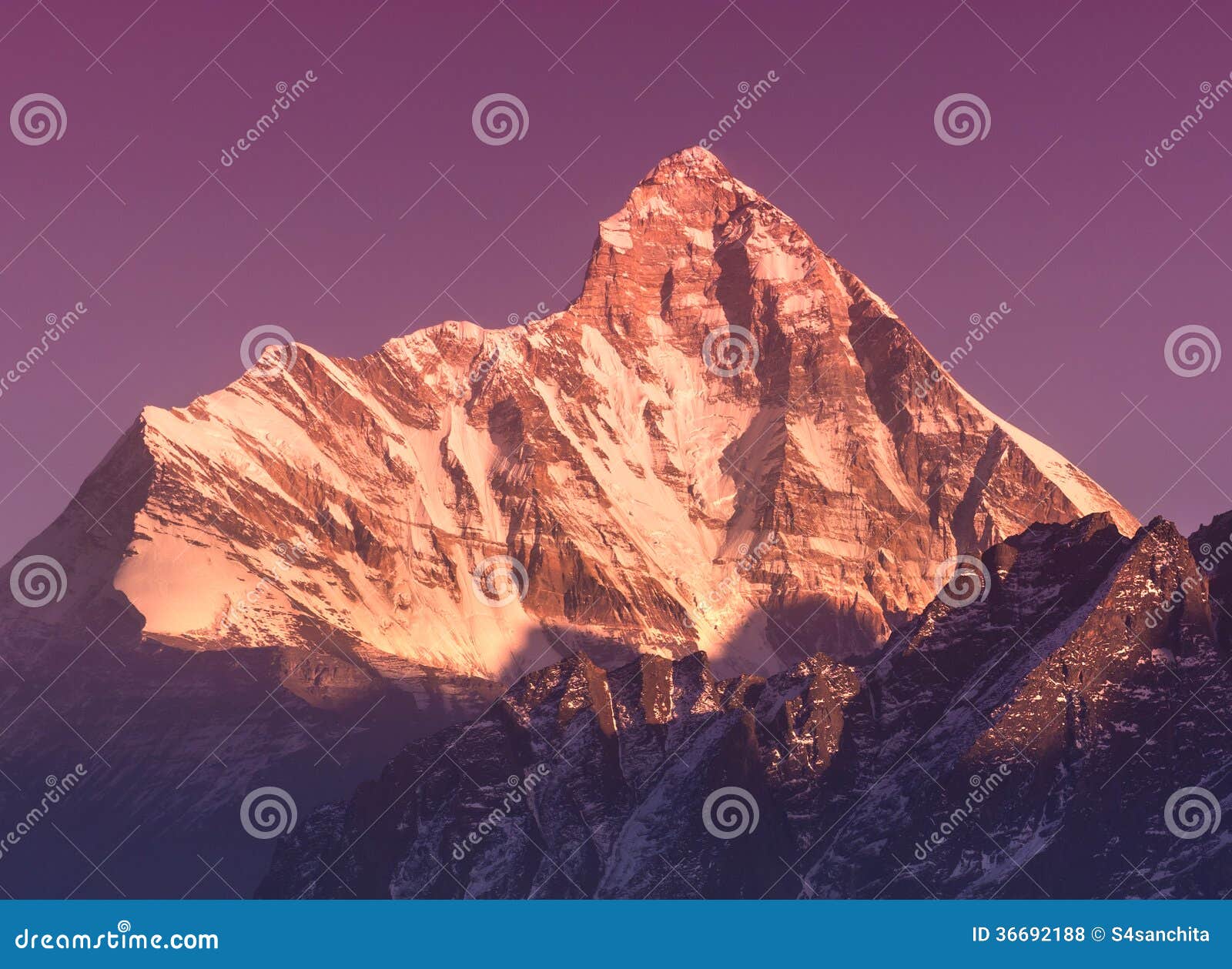 Mt.Nanda Devi Of The Himalayan Mountain Range Royalty-Free Stock Image ...