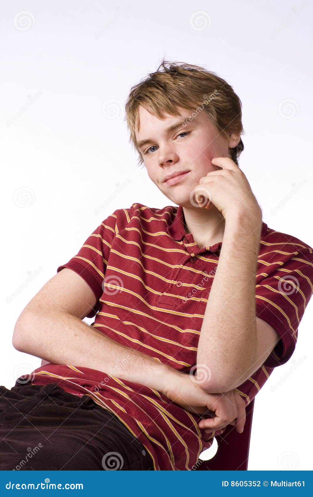 Late Teenage Boy stock photo. Image of chair, smiling - 8605352