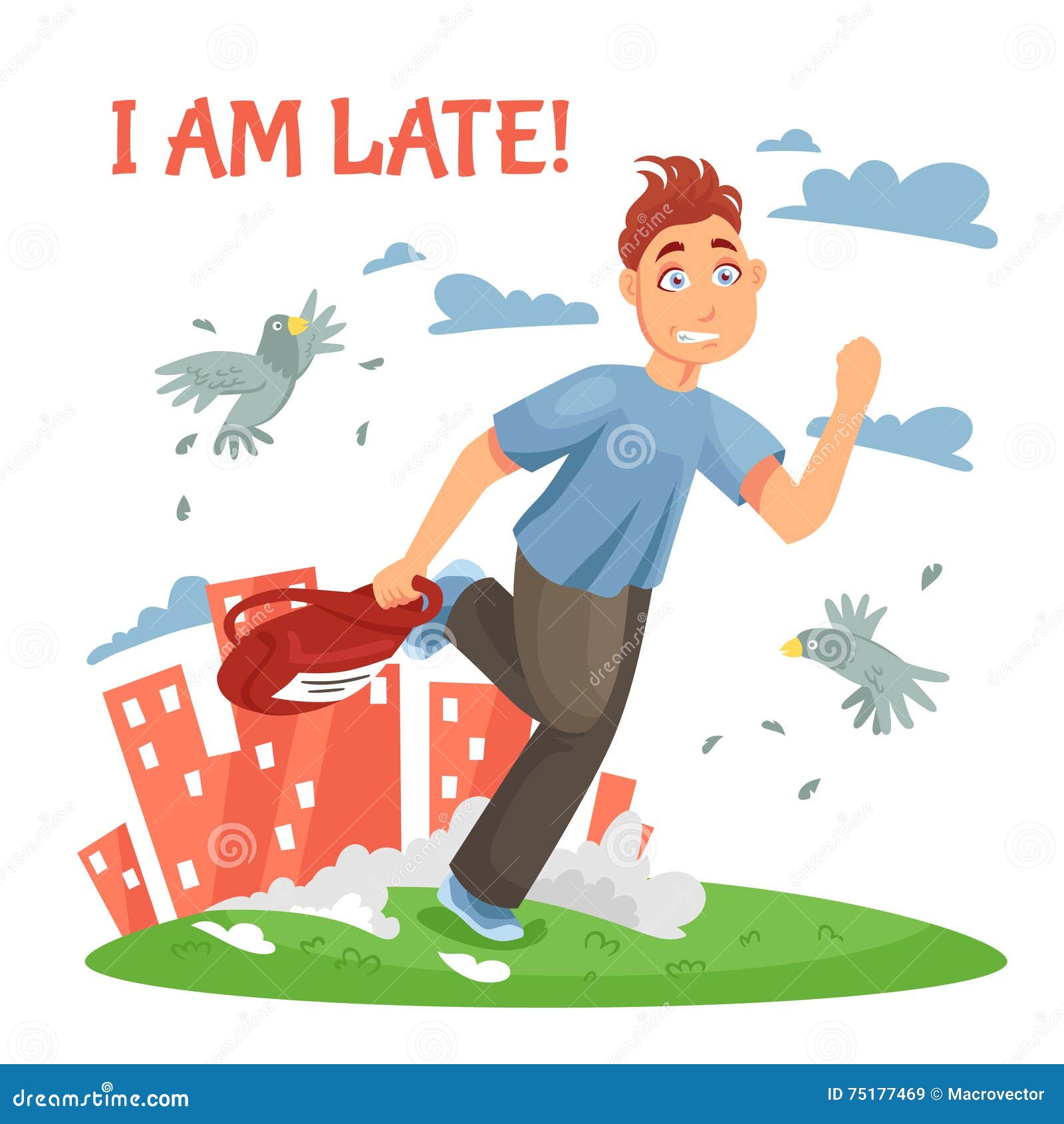 Late Teenager Running To School Cartoon Vector | CartoonDealer.com ... Late Teenager Running To School Cartoon Vector | CartoonDealer.com ...