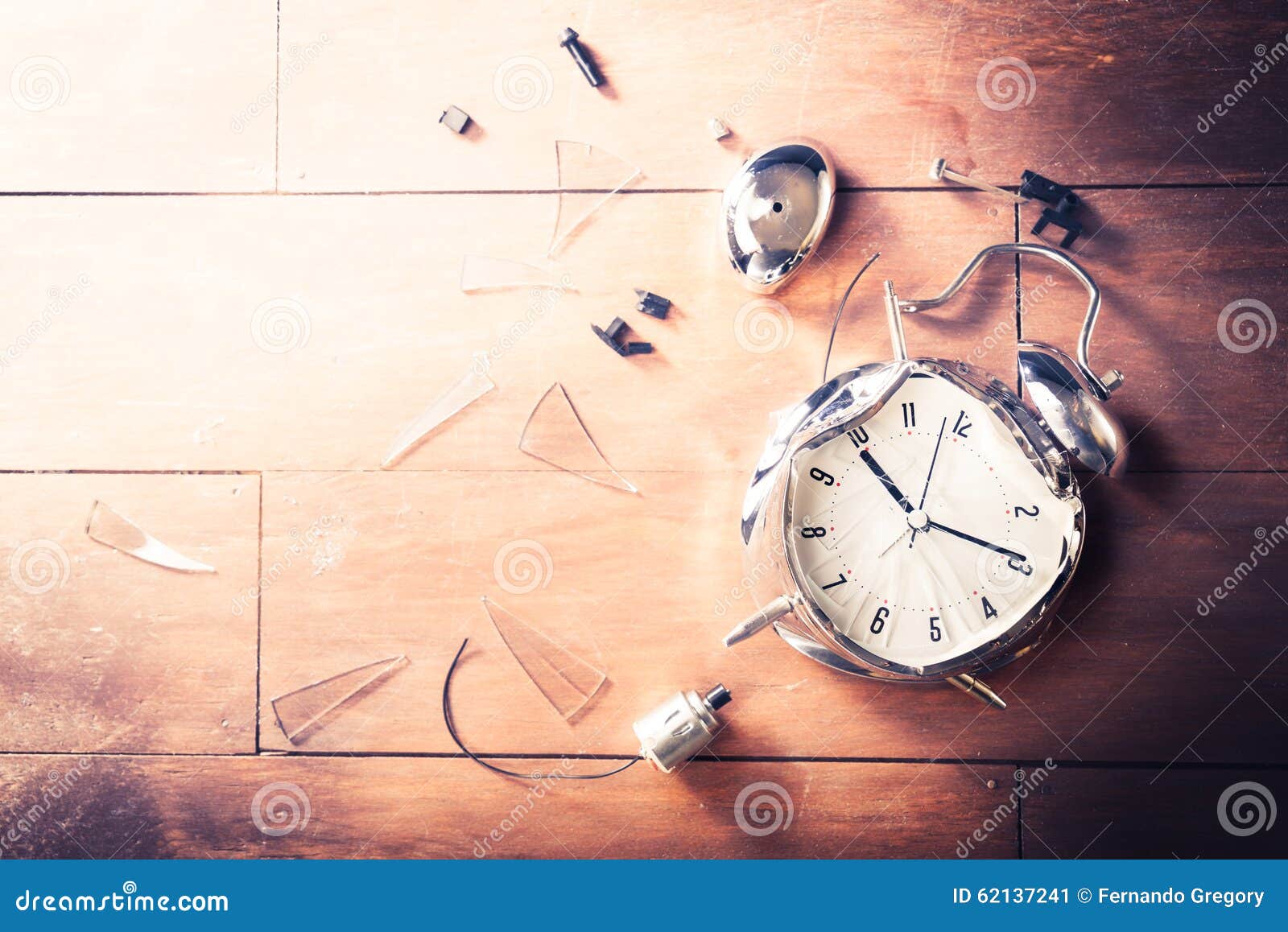 Late for Work Concept with Destroyed Alarm Clock Stock Image - Image of ...