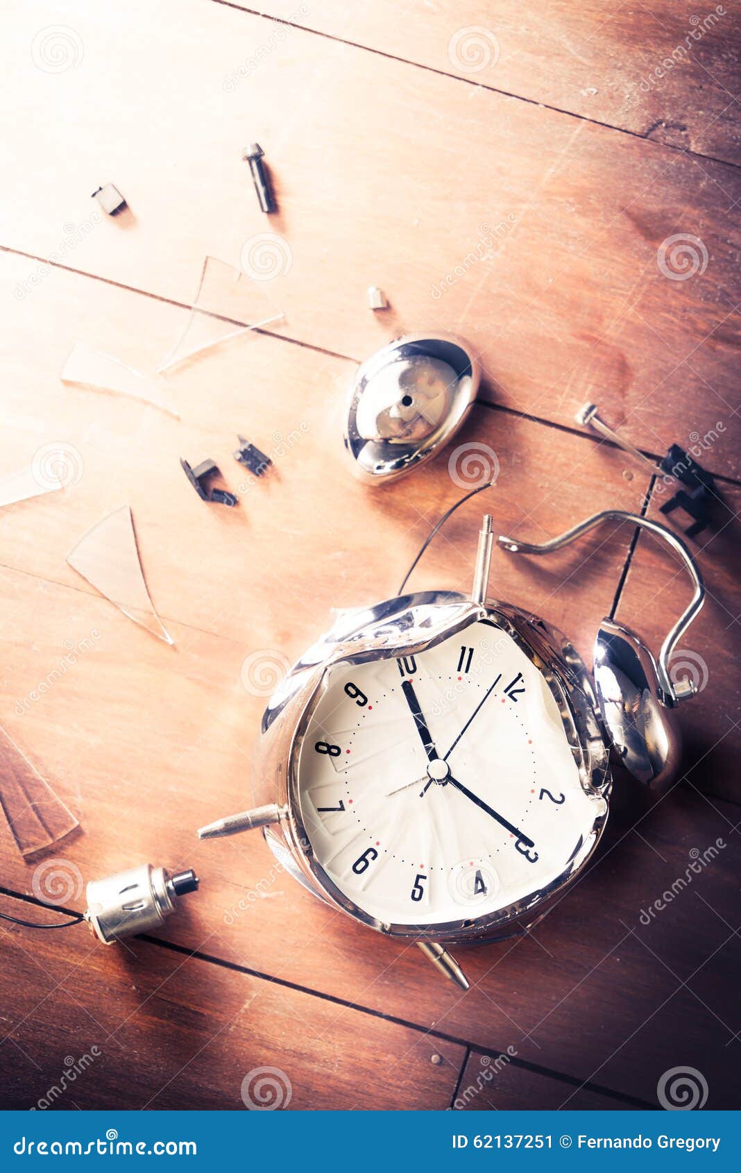 Late for Work Concept with Destroyed Alarm Clock Stock Image - Image of ...