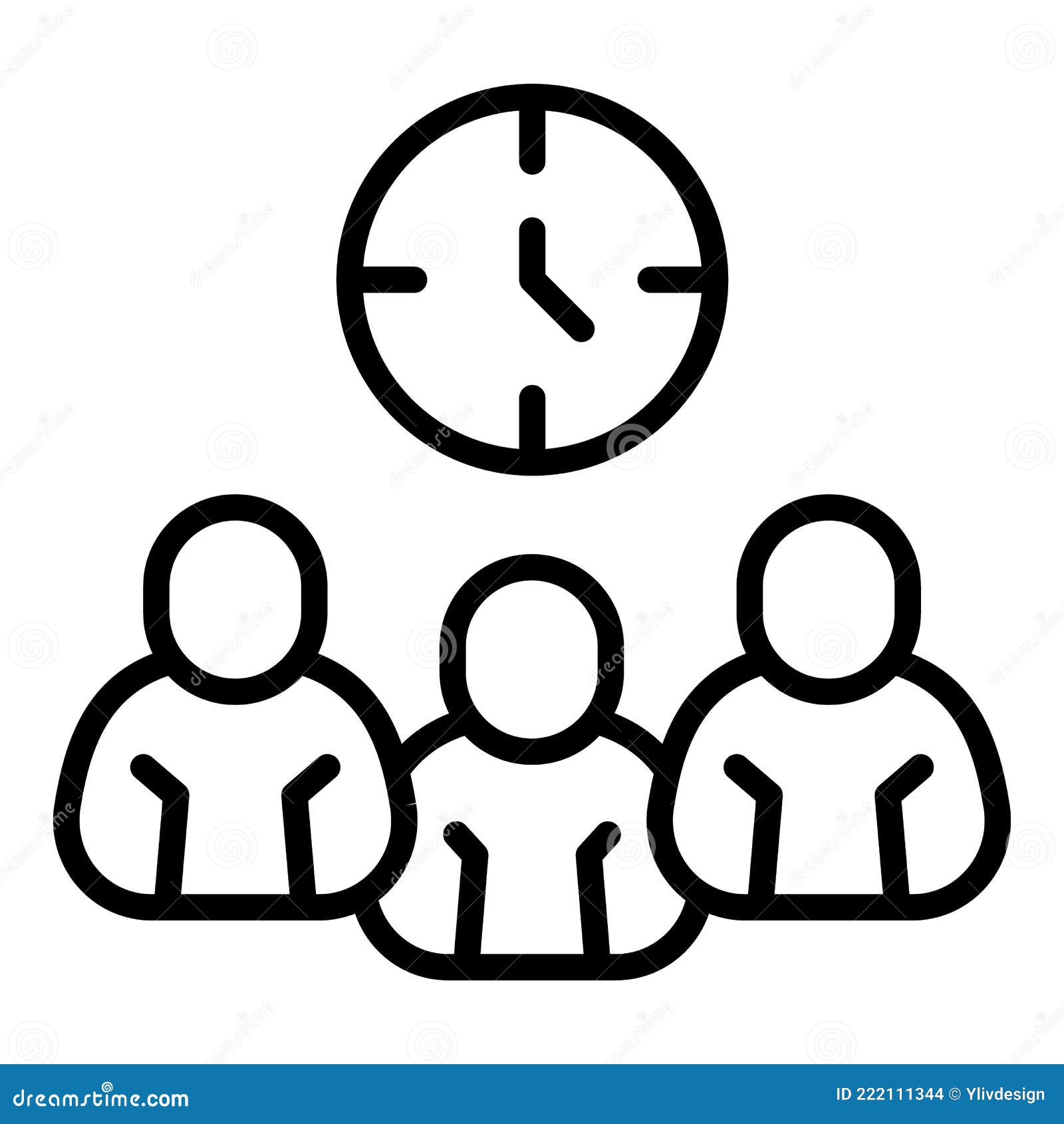 Late Work Group Icon, Outline Style Stock Vector - Illustration of ...