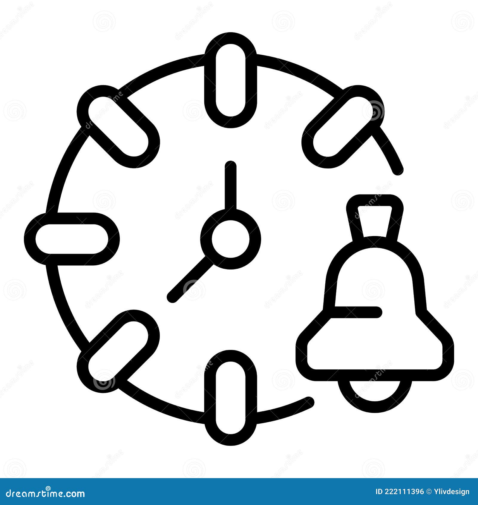 Late Work Hours Alarm Icon, Outline Style Stock Vector - Illustration ...