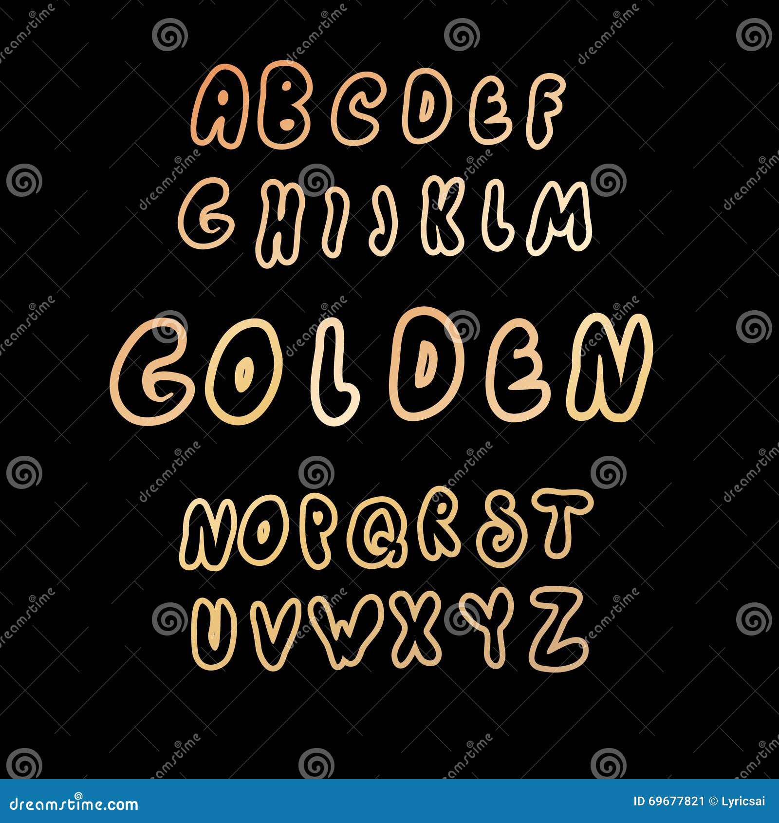 Lateinisches Alphabet Des Goldentwurfs Vektor Abbildung - Illustration ...