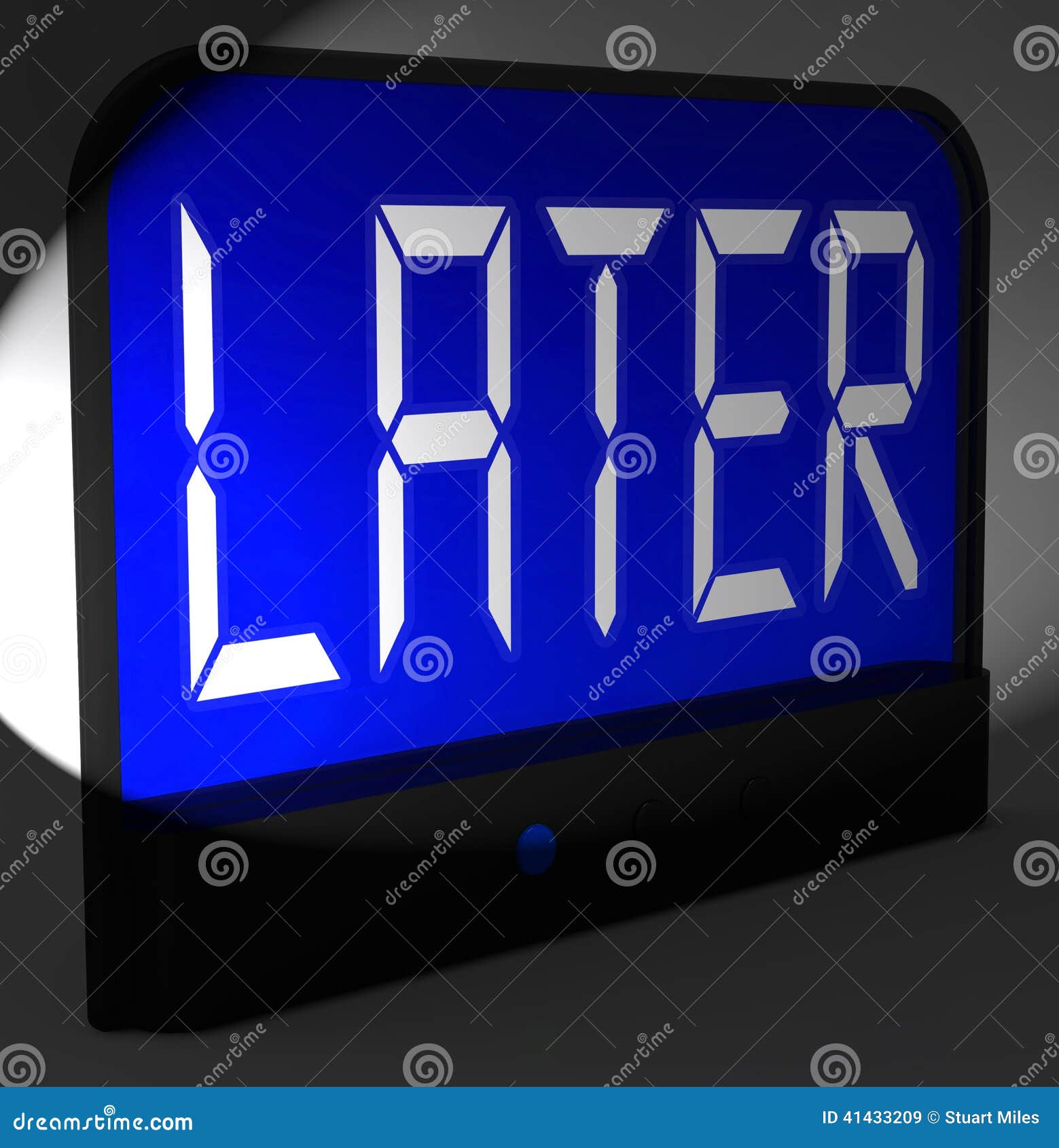 Later Digital Clock Shows Afterwards or in a while Stock Illustration ...