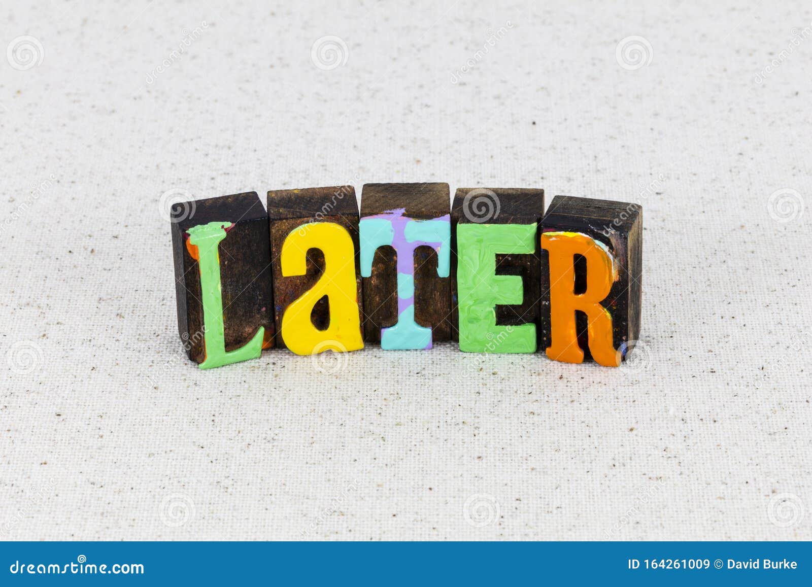 Later Sooner Now Never Tomorrow Delay Procrastination Deadline Stock ...